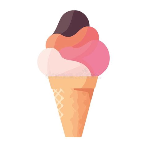 Sweet Ice Cream Cones In Multi Colored Pattern Stock Vector