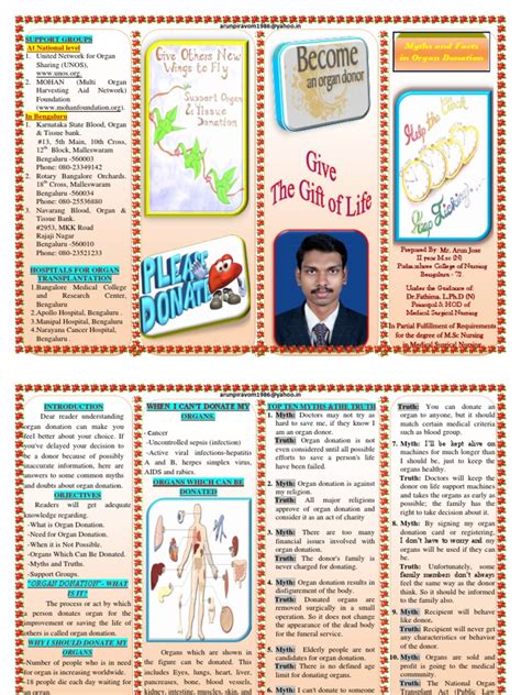 Pamphlet On Organ Donation Pdf Organ Donation Transplantation