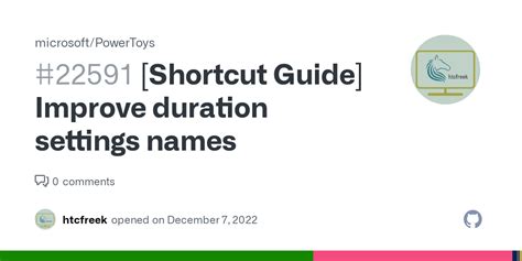 Shortcut Guide Improve Duration Settings Names · Issue 22591