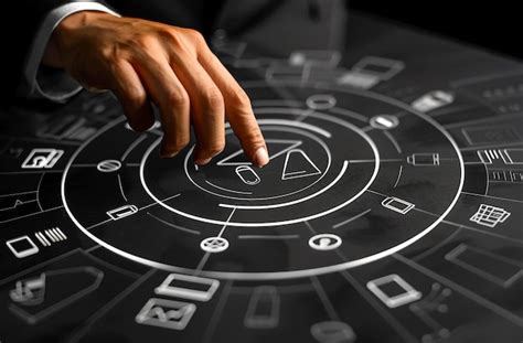 Businessman Touching Digital Document Management System Interface Premium Ai Generated Image