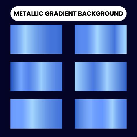 Collection Of Blue Metallic Gradient Background 12473751 Vector Art At