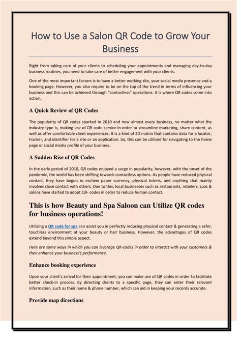Ppt How To Use A Salon Qr Code To Grow Your Business Powerpoint