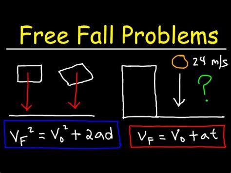 Free Fall Physics Problems Acceleration Due To Gravity