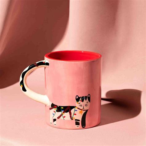 Raspberry Blossom Cat Mug With 3d Handle In 2024 Cat Mug Mugs