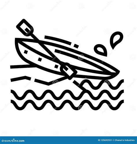 Canoe Line Icon Stock Vector Illustration Of Recreation 125692551