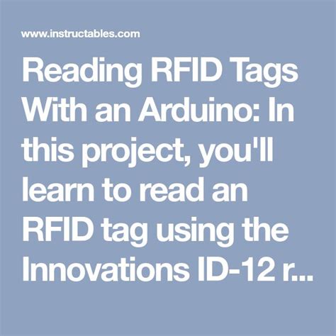 Reading Rfid Tags With Arduino