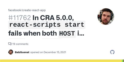 In Cra 500 `react Scripts Start` Fails When Both `host` In `env