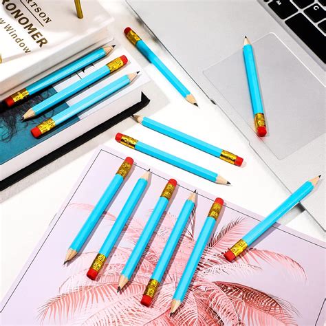 24 Lápices Pequeños De Medio Lápiz De Golf Con Borrador Fácil De Sostener Lápices De Grafito