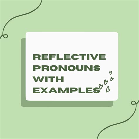 Reflective Pronouns With Examples