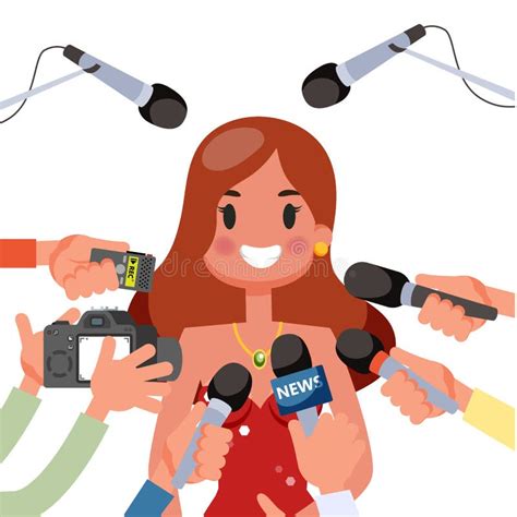 Concept De Conf Rence De Presse Journaliste Avec Le Microphone