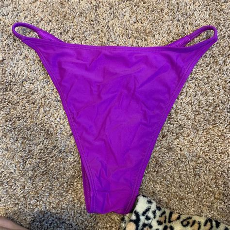 Prettylittlething Purple Bikini Bottoms Never Worn Depop