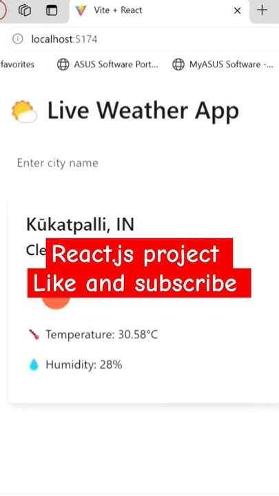 Live Weather App🌤️🌡️ Reactjs Project Coding Freshers