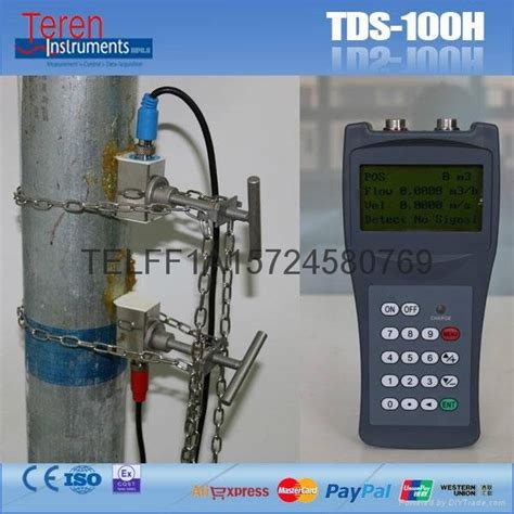 Portable Ultrasonic Water Flow Meter With Clamp On Sensor Tds H Teren China Manufacturer