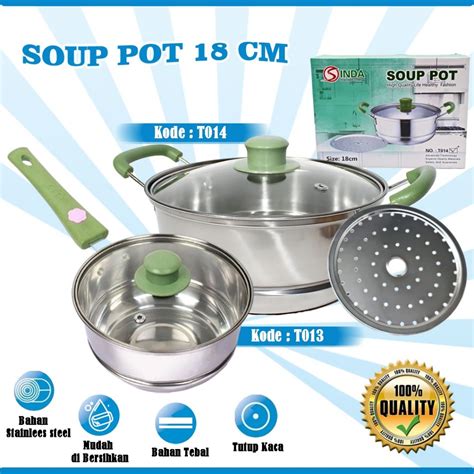 Jual PANCI STAINLESS TUTUP KACA MILK POT SAUCE PAN PANCI KUKUSAN STAINLESS PANCI STEAMER
