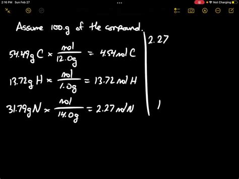 Determine The Molecular Formula For The Compound With A Molar Mass Of