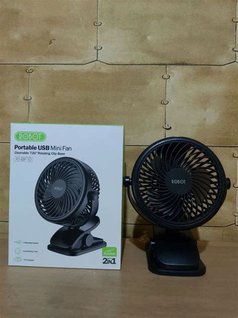New Arrival Robot Rt Bf10 Portable Usb Mini Fan 2 In 1 Lazada