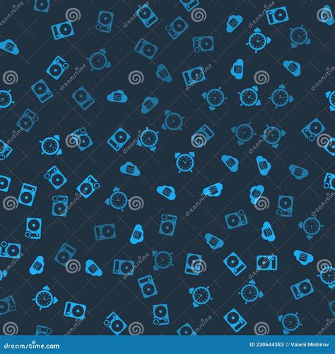 Set Hard Disk Drive Hdd Cloud Database Alarm Clock And Sync Refresh On Seamless Pattern