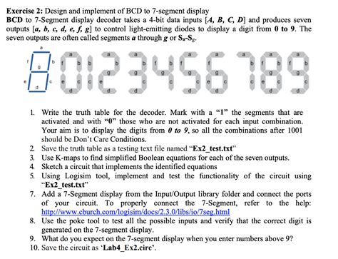 Solved Exercise Design And Implement Of BCD To Segment Chegg Com