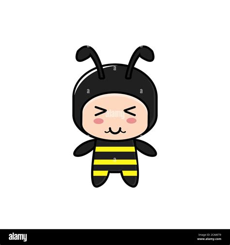 Cute Bee Mascot Character Collection Vector Cartoon Illustration