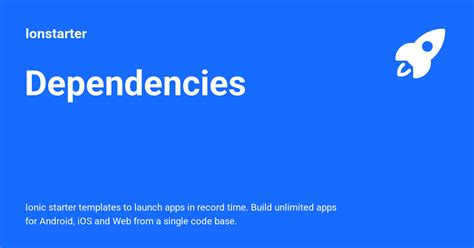 Dependencies Ionstarter