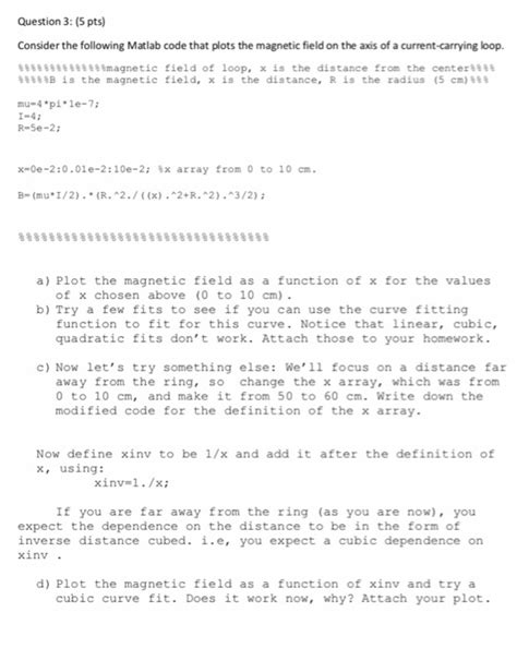 Solved Question Pts Consider The Following Matlab Chegg