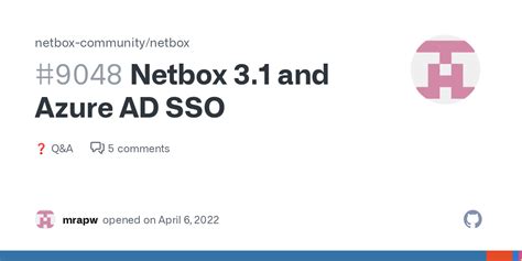 Netbox 31 And Azure Ad Sso · Netbox Community Netbox · Discussion