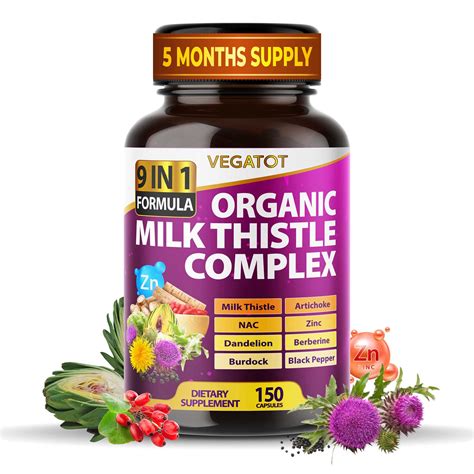 Organic Milk Thistle Complex 9 In 1 Formula 19872 Mg With Milk