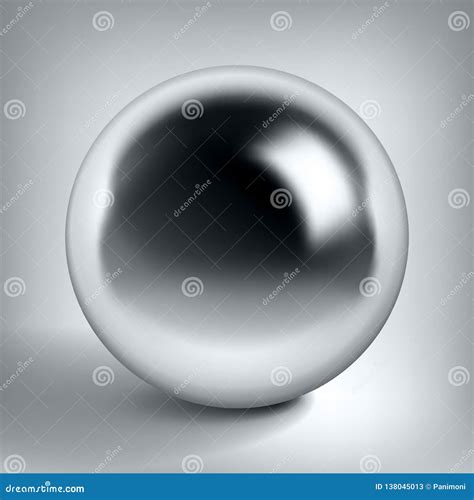 Vector Chrome Sphere Glossy Metal Ball Surround The Silver Object For