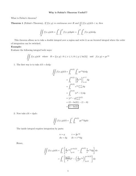 Why Is Fubinis Theorem Useful What Is Fubinis Theorem