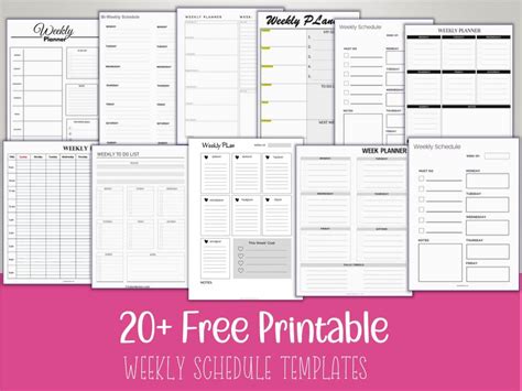 Blank Weekly Schedule Template