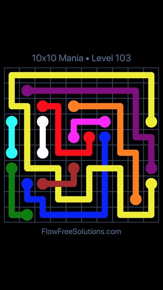 Flow Free Bridges 10x10 Mania 10 X 10 Level 103 Puzzle Solution And Answer Flow Free Solutions
