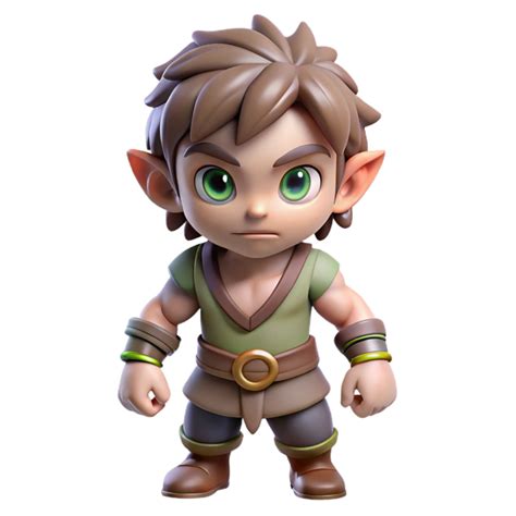 Extraordinary Abstract Game Character Sprite Idle Pose Isolated