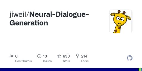 Github Jiweilneural Dialogue Generation