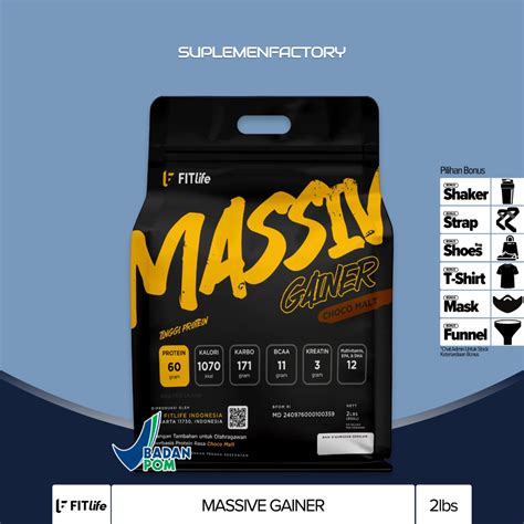 Jual Fitlife Massiv Gainer 2 Lbs 900 Gr Fit Life Protein Mass Gainer