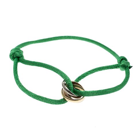 Cartier Trinity De Cartier Three Tone 18k Gold Green Adjustable Cord