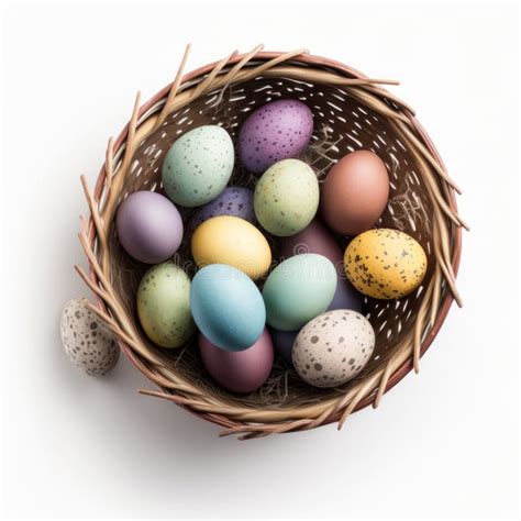 Cute Easter Eggs Isolated Illustration Generative Ai Stock