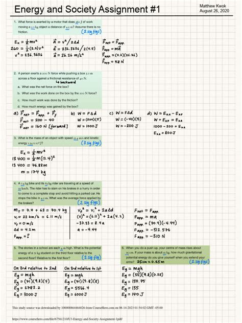 U3 Energy And Society Assignment 1 Pdf Pdf