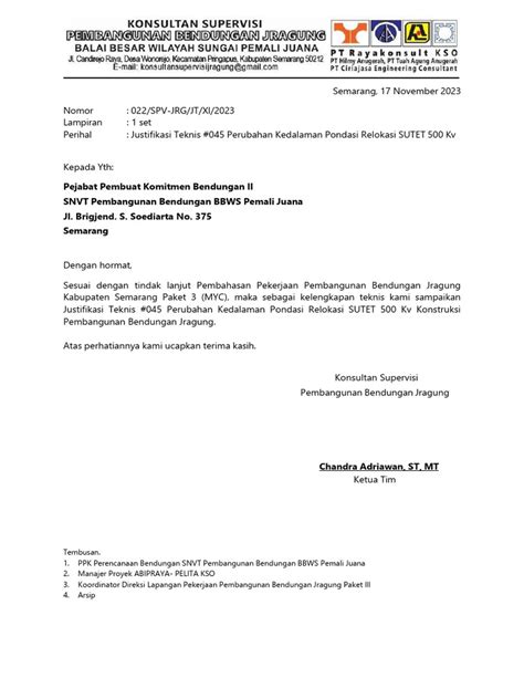 Justifikasi Teknis 045 Perubahan Kedalaman Pondasi Relokasi Tower