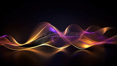 Abstract Light Waves On A Dark Background Generative Ai Stock Illustration Illustration Of