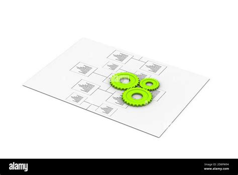 Flow Chart And Gears Stock Photo Alamy