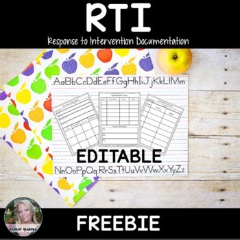 RTI Progress Monitoring Recording Pages Editable FREEBIE TPT