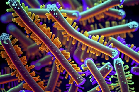 Beautiful Microworld Microbes Of Different Shapes Generative Ai