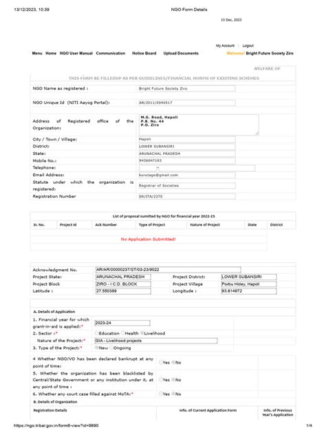 Ngo Form Details Pdf Dormitory