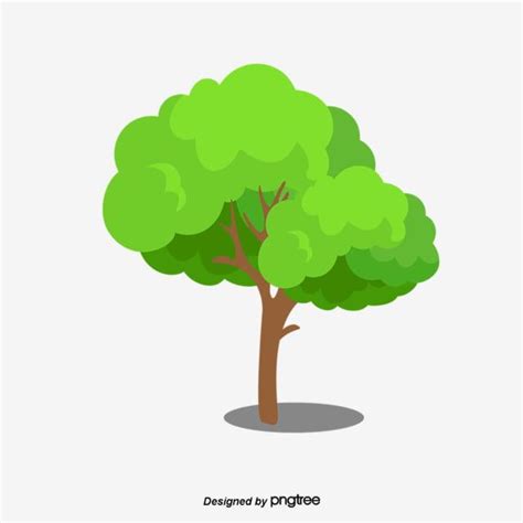 รูปองค์ประกอบต้นไม้สเตอริโอเวกเตอร์การ์ตูนภาพประกอบสไตล์ Png ต้นไม้