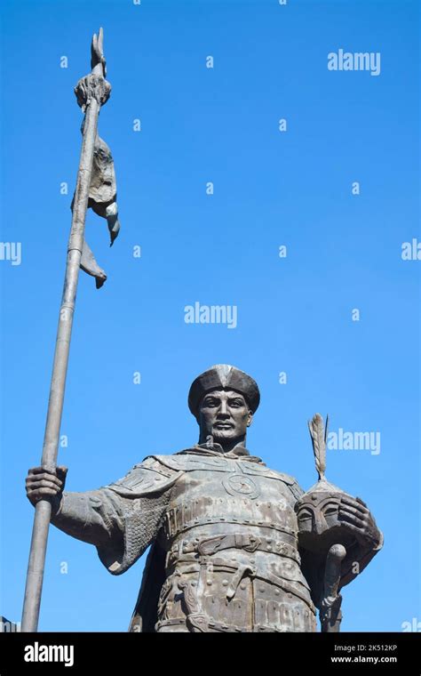A Detail Of The Bronze Statue Of A Monument Of The Founders Of The