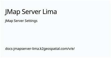 jmap server settings jmap server lima