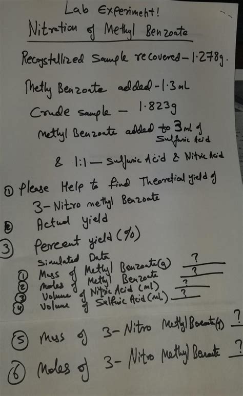 Solved Lab Experiment Nitration Of Methyl Benzoate