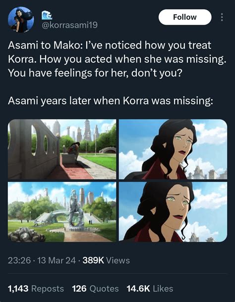 Asami Making A Whole Ass Statue Of Korra To See Her Is So Fucking Funny