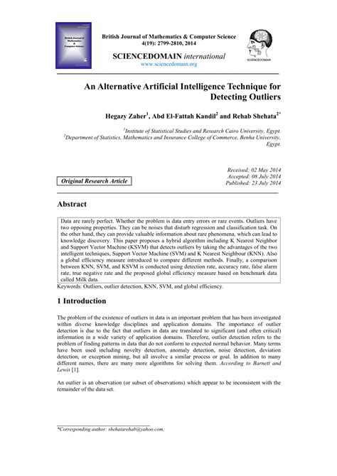 Pdf An Alternative Artificial Intelligence Technique For Detecting