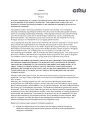 Final Exam Pdf Logistics Management Final Project A Modern